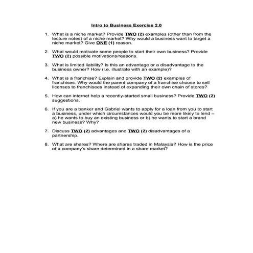 Intro to business exercise | DOCX