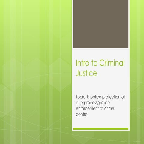 Intro to Criminal Justice: Topic 1 | PPT