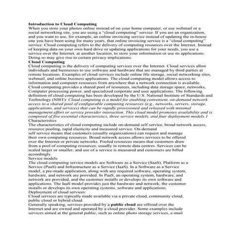 Intro to cloud computing | PDF