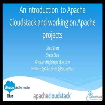 An Introduction To Apache Cloudstack And Working On Apache Projects Ppt