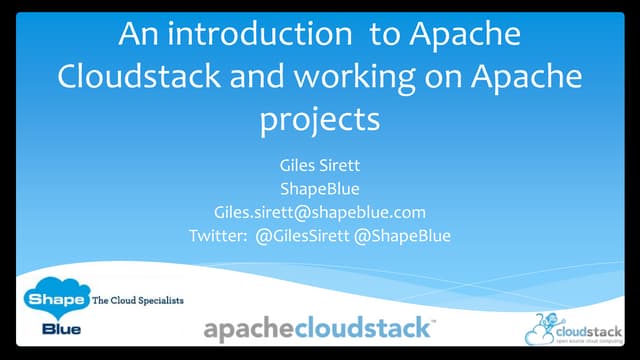 An Introduction To Apache Cloudstack And Working On Apache Projects Ppt
