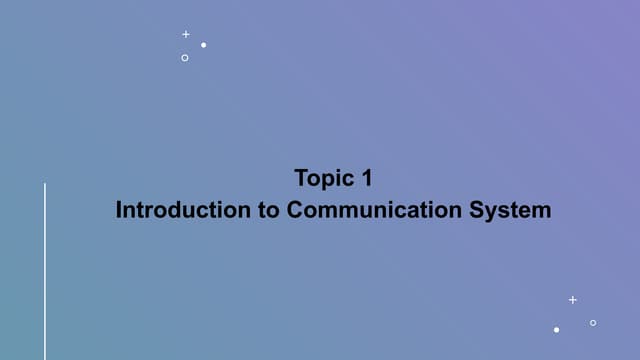 Communication system | PPTX