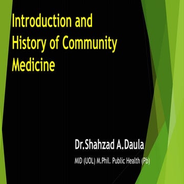 Introduction To Community Medicine | PPTX