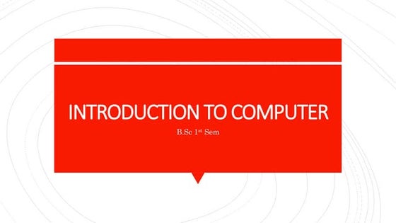 1.1.7 Block diagram and Working Principle of Computer | PPT