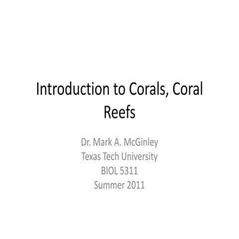 Intro to Corals | PPTX