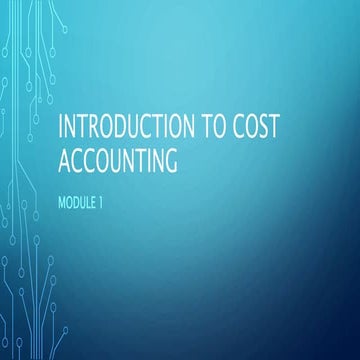 Introduction to cost accounting and finance | PPTX
