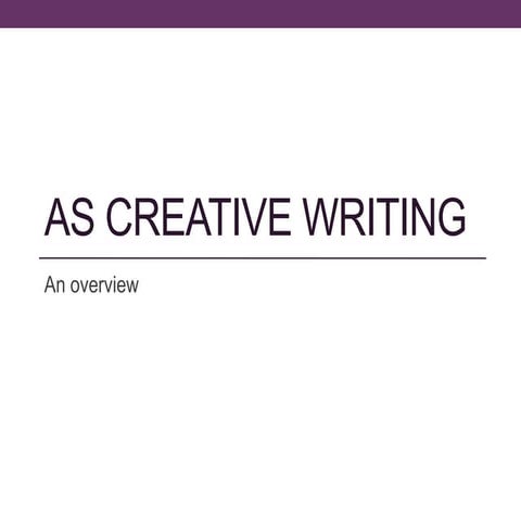 Intro to creative writing | PPTX