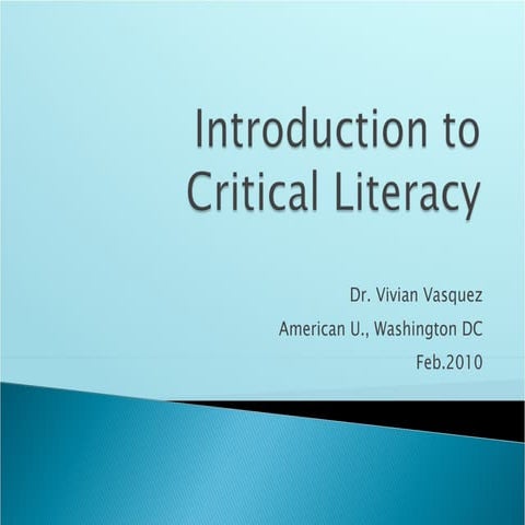 Intro To Critical Literacy Key Tenets | PPT