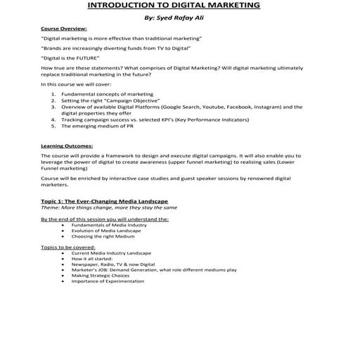 Intro to digital marketing (1) | PDF