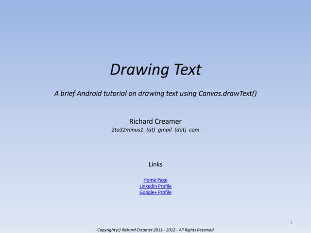 Precise Android Text Drawing | PPT Precise Android Text Drawing | PPT