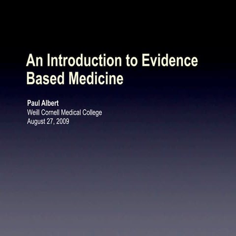 Introduction to Evidence Based Medicine | PDF