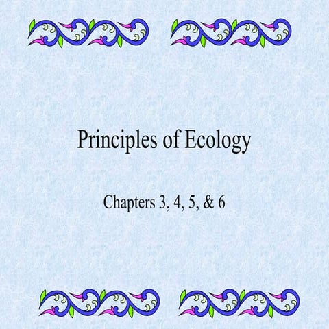 introduction to ecology. Principles of ecologyppt | PPT