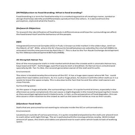 Food & Culture Project 1 : Research Proposal | DOCX