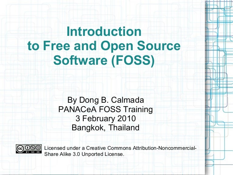 Introduction to Free and Open Source Software (FOSS)