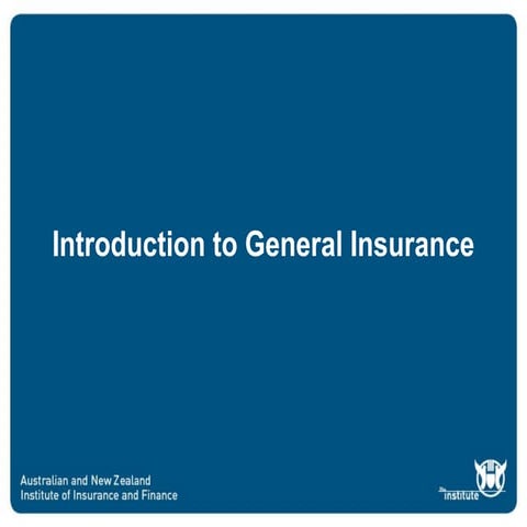 Introduction to General Insurance | PPT