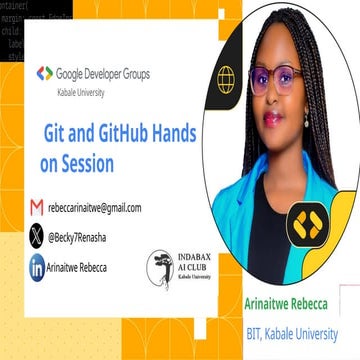 Introduction to Git and GitHub By GDG on Campus Kaba University | PPT