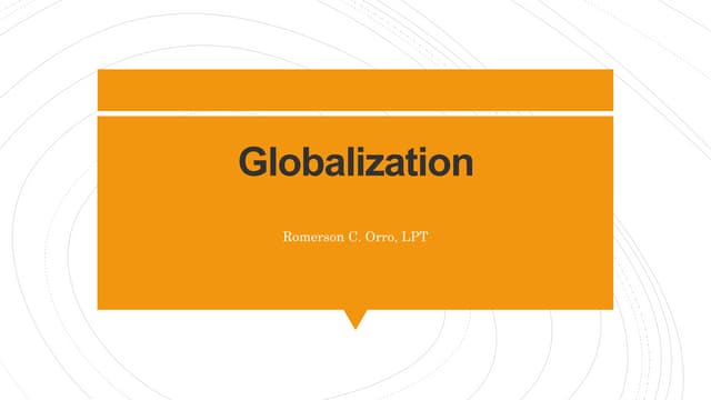Globalization project | PPTX