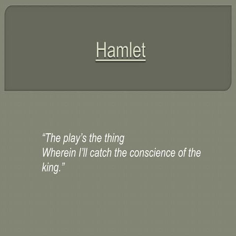 Introduction to Hamlet, with exercises on Act One Scenes One and Two | PPTX