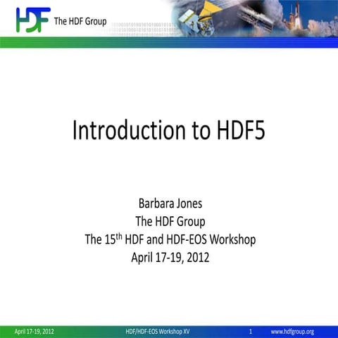 Introduction To Hdf5 Data And Programming Models Ppt 