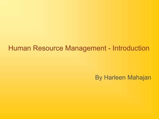 History of Human Resource - Middle Period | PPT