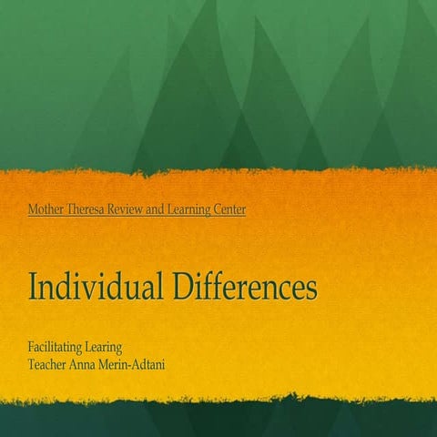Intro to individual differences | PPTX