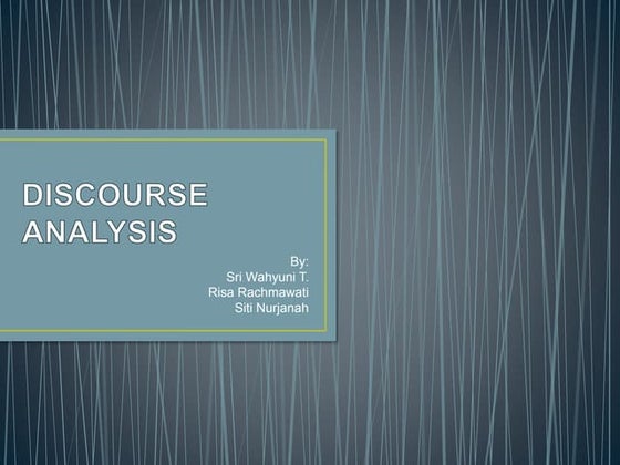 Discourse analysis | PPT