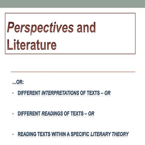 Intro to literary theory | PPTX