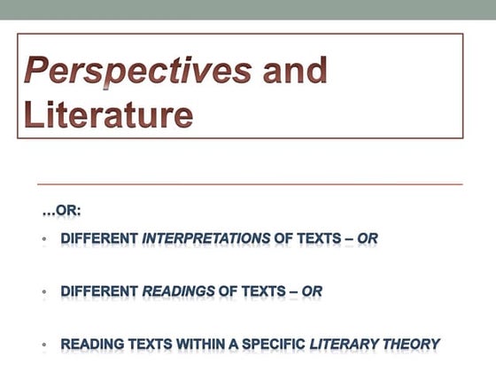 Literary criticism powerpoint | PPT