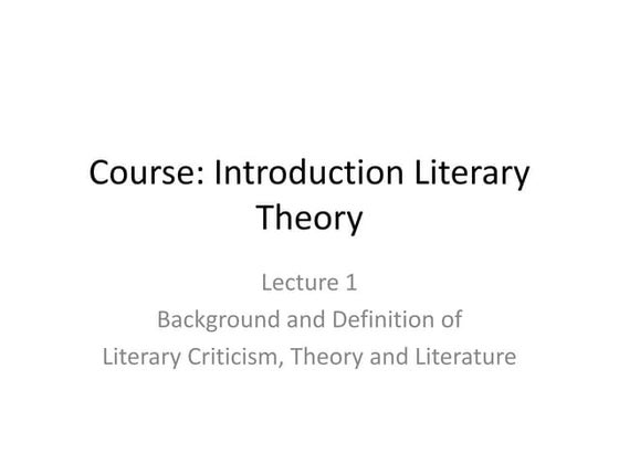 Introduction to Literary Criticism | PPTX