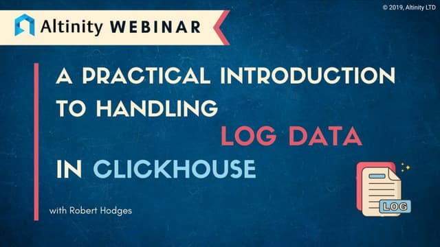 A Practical Introduction To Handling Log Data In Clickhouse By Robert