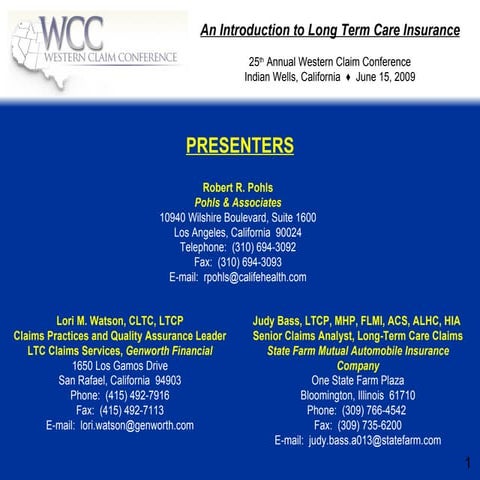 Intro To Long Term Care Insurance | PPT