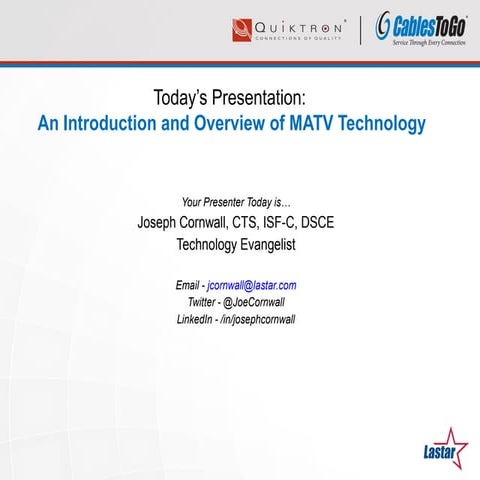 An Introduction and Overview of MATV Technology | PPT