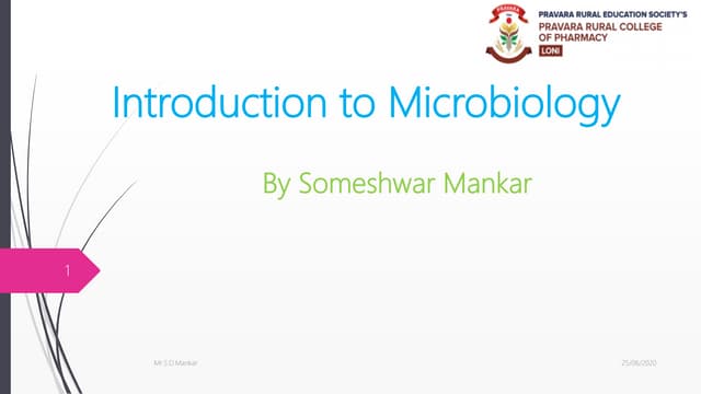 Introduction to microbiology | PPTX