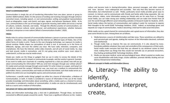 Chapter 1 Introduction to Media and Information Literacy | PPT