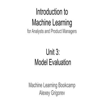 Introduction to Machine Learning: Evaluation | PDF