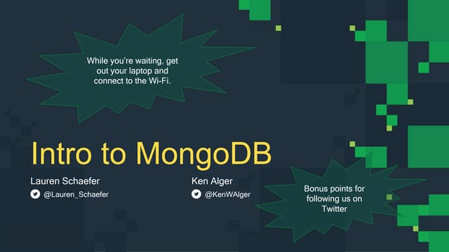 Intro To Mongodb Workshop Ppt