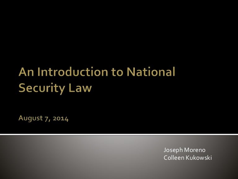 Introduction to National Security Law