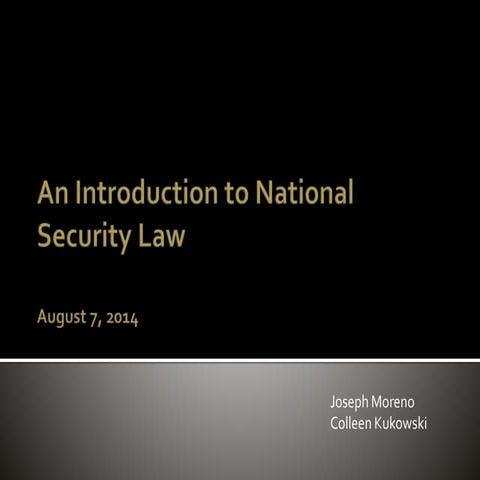 Introduction to National Security Law | PPTX