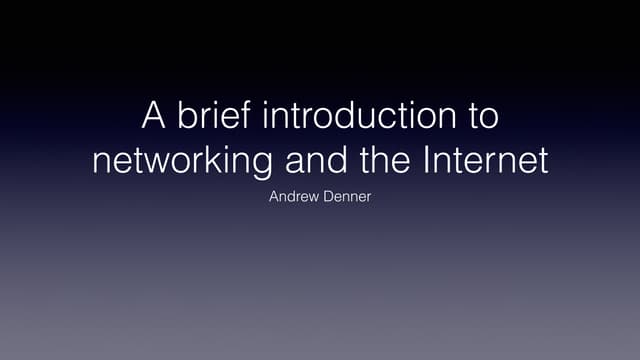 Intro To Networking Ppt