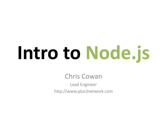 Intro To Nodejs V1 Ppt