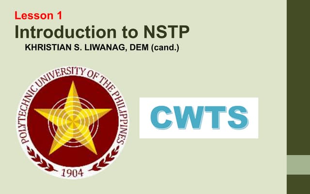 NSTP 1 Syllabus | PDF