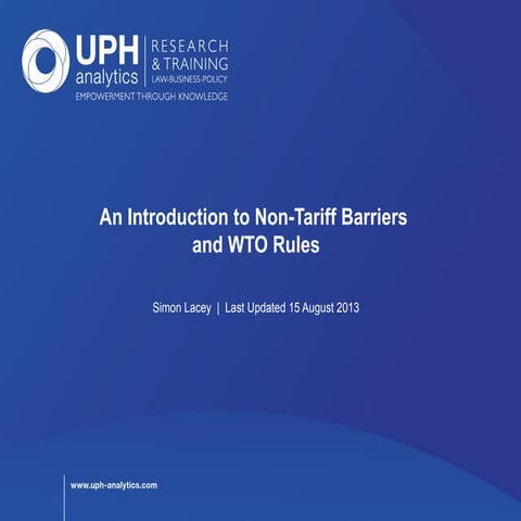 An Introduction to Non-Tariff Barriers and WTO Rules | PPT