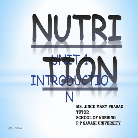 Introduction to Nutrition | PPTX