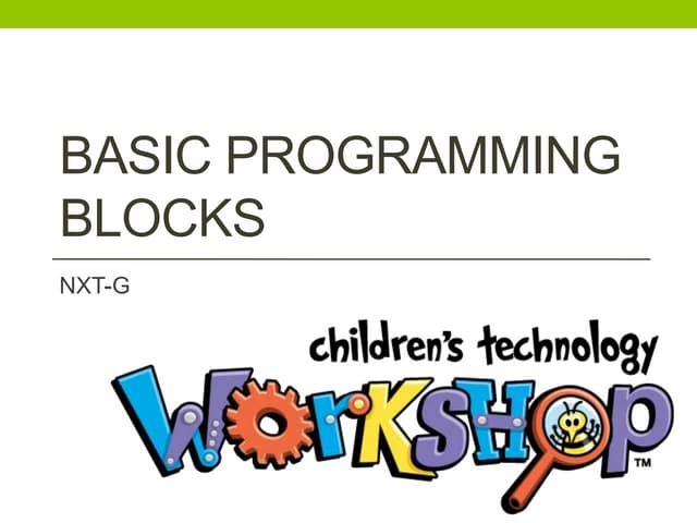 Introduction to robotics part 1 (Lego NXT | PPT