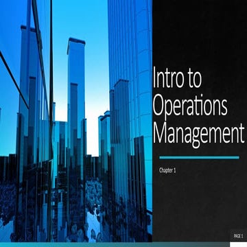 Intro to Operations Management and Supply Chain | PPTX