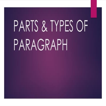 Intro to Paragraph Writing.pptx(english slides) | PPTX