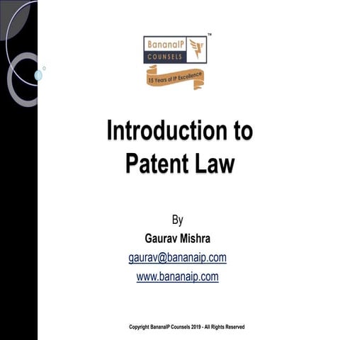 Introduction to Patent Law | PPTX