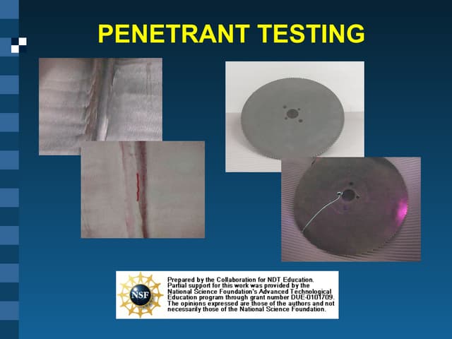 Presentation on Dye Penetrant Testing | PPTX