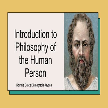 Intro Tophilosophy Of The Humanpersonpptx