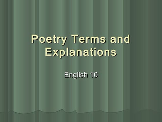 Introduction to poetry | PPT